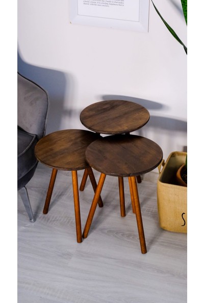 Zingal Design Zingaldesign Doğal Ahşap 3'lü Zigon Sehpa Zingal Design Zingaldesign Doğal Ahşap 3'lü Zigon Sehpa