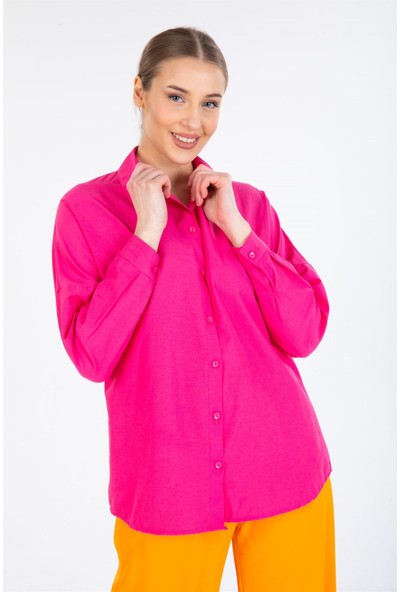 Apricade Fuşya Oversize Gömlek