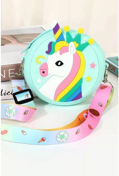 Şubu Tasarım Unicorn Figürlü Askılı Çanta Mint SBT495 Şubu Tasarım Unicorn Figürlü Askılı Çanta Mint SBT495