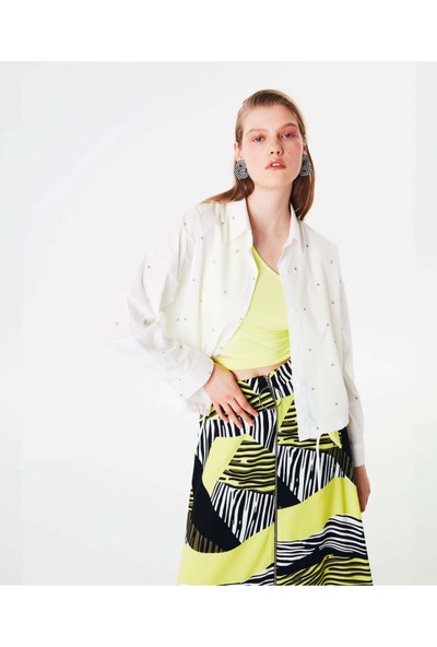 Twist Emoji Baskılı Poplin Gömlek