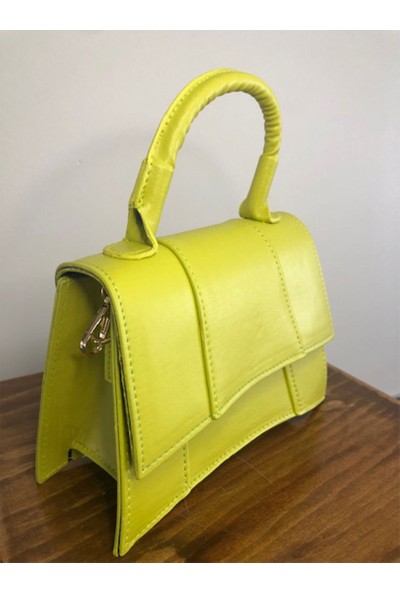 Kadın Zincirli Neon Yeşil El ve Omuz Çantası