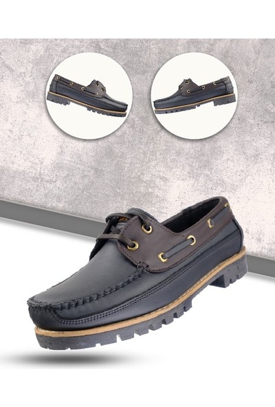 Arenagym Dexter Tarzı Kalın Taban Hakiki Deri Ayakkabı
