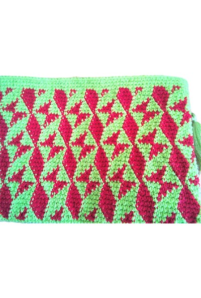 Elma El Örgüsü Wayuu Clutch Çanta
