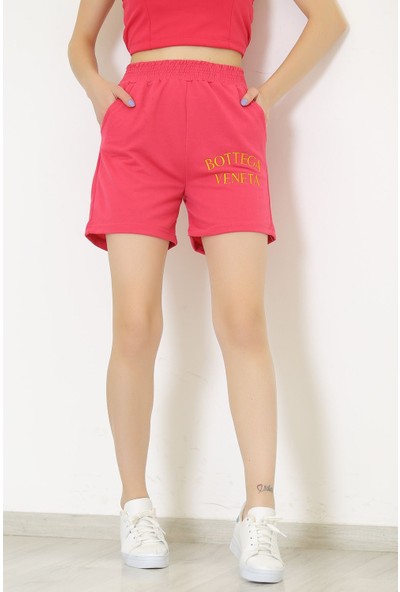 Nakışlı Şort Fuşya - 9782.1348.