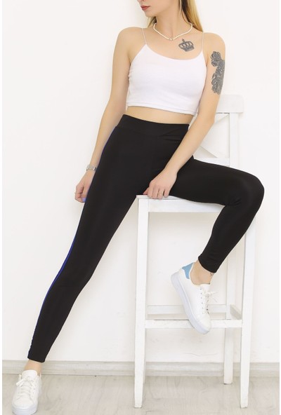 Çift Şeritli Dalgıç Tayt Siyahsaks - 9153.1098. Çift Şeritli Dalgıç Tayt Siyahsaks - 9153.1098.