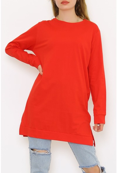 Suprem Yırtmaçlı Tunik Kırmızı - 3513.105.