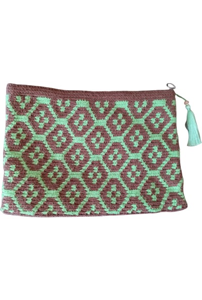 Elma El Örgüsü Wayuu Clutch Çanta