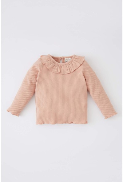 DeFacto Kız Bebek Regular Fit Kaşkorse Uzun Kollu Tişört Y0989A222AU