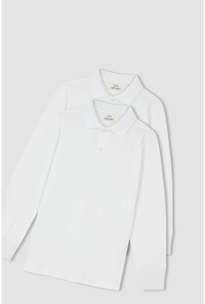 DeFacto Erkek Çocuk Regular Fit Okula Dönüş Polo Yaka Uzun Kollu Polo Tişört Y1255A622AU DeFacto Erkek Çocuk Regular Fit Okula Dönüş Polo Yaka Uzun Kollu Polo Tişört Y1255A622AU