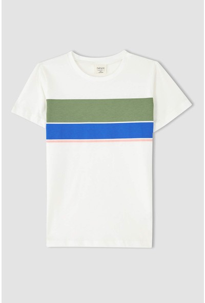 DeFacto Erkek Çocuk Regular Fit Bisiklet Yaka Kısa Kollu Tişört Y9747A622HS