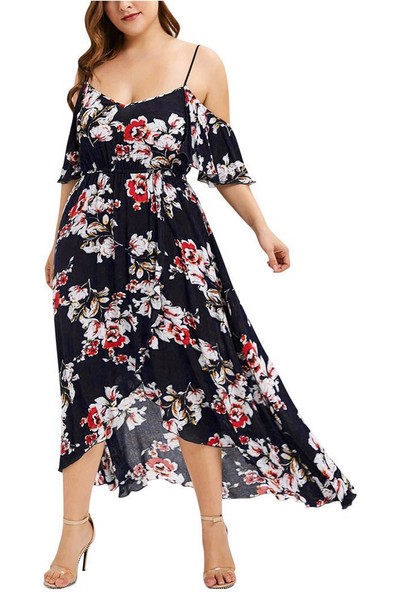 Hong Store Kelebek Baskılı V Yaka Kolsuz Günlük Uzun Elbise - Siyah (Yurt Dışından) Hong Store Kelebek Baskılı V Yaka Kolsuz Günlük Uzun Elbise - Siyah (Yurt Dışından)