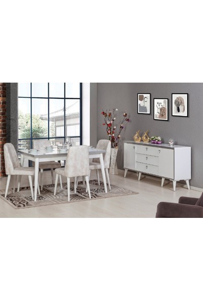 Aura Beyaz Masa Takımı