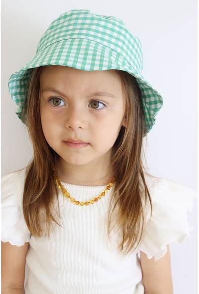 Kız Çocuk Kareli Şapka