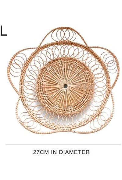 Hasır Rattan Depolama Tepsisi Yaprakları Şekli Gıda Meyve Ekmek Kahvaltı El Dokuma Çay Tatlı Tatlı Akşam Yemeği Partileri Için Plaka | Depolama Sepetleri