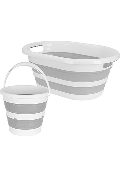 Çarşıdayız Katlanır Çamaşır Sepeti Katlanır Kova Multi 2'li Set - Çamaşır Sepeti - Kova Çarşıdayız Katlanır Çamaşır Sepeti Katlanır Kova Multi 2'li Set - Çamaşır Sepeti - Kova
