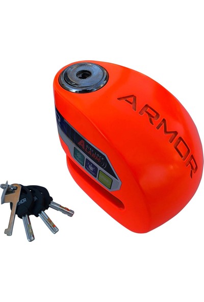 Armor 610 Mva 10MM Paslanmaz Çelik Alarmlı Disk Kilidi Turuncu Armor 610 Mva 10MM Paslanmaz Çelik Alarmlı Disk Kilidi Turuncu