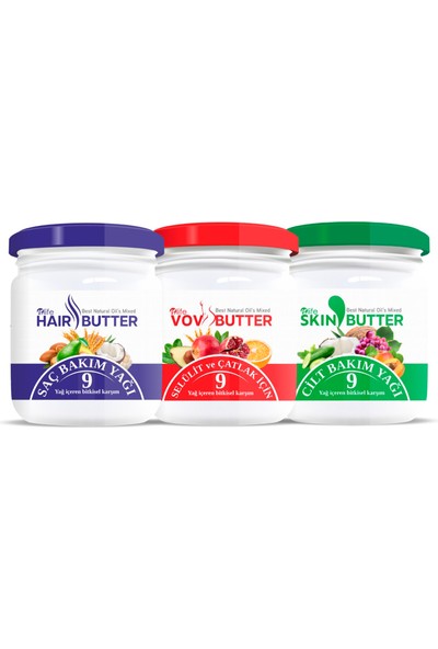 Nlife 3 Lü Butter Set Hair Butter Vov Butter Skin Butter Tüm Ciltler 190X3 ml Nlife 3 Lü Butter Set Hair Butter Vov Butter Skin Butter Tüm Ciltler 190X3 ml