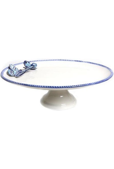 Lyla 108 Mavi Kelebekli Oval Sunum Tabağı