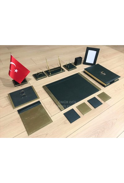 Ömür Ofis Ares Sümen Takımı Altın Yeşil - 13 Parça Ömür Ofis Ares Sümen Takımı Altın Yeşil - 13 Parça