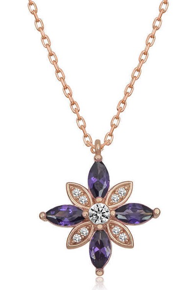 York Nevada Gümüş Mor Taşlı Umut Çiçeği Kolye York Nevada Gümüş Mor Taşlı Umut Çiçeği Kolye