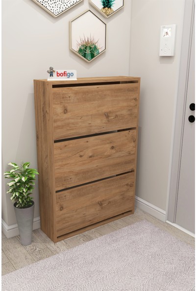 Bofigo Düşer Kapak Ayakkabılık Kayar Raflı Ayakkabılık 3 Bölmeli Ayakkabılık Çam Bofigo Düşer Kapak Ayakkabılık Kayar Raflı Ayakkabılık 3 Bölmeli Ayakkabılık Çam