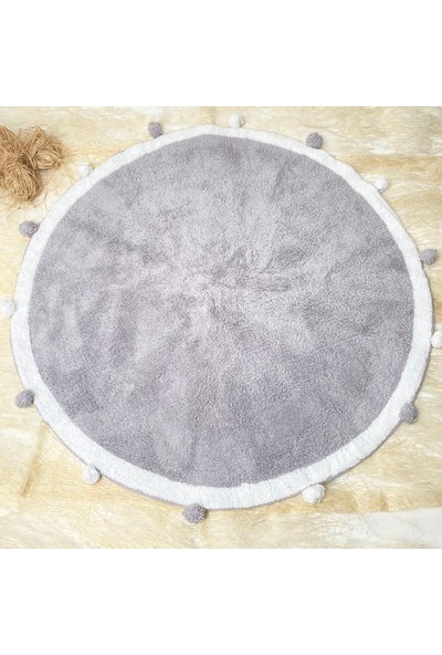 Bon Chic Baby Ponponlu Yuvarlak Halı Bon Chic Baby Ponponlu Yuvarlak Halı
