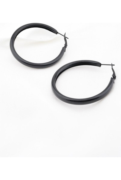 By Zeyna Aksesuar Kadın Bombeli Çelik Halka Küpe By Zeyna Aksesuar Kadın Bombeli Çelik Halka Küpe