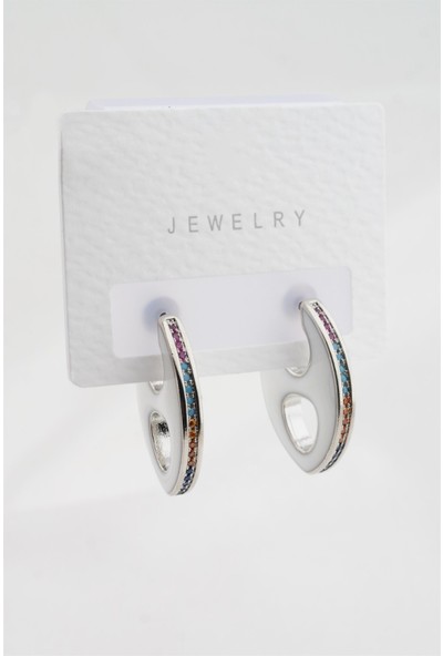 Jewelry Kadın Altın Kaplama Zirkon Taşlı Mineli Elips Model Küpe Jewelry Kadın Altın Kaplama Zirkon Taşlı Mineli Elips Model Küpe