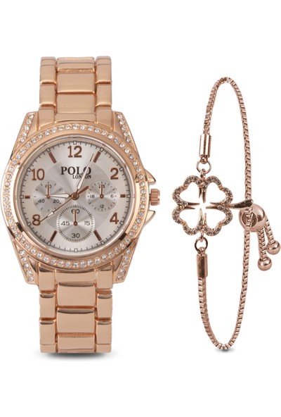 Polo London Lüx Taşlı Kadın Kol Saati Bileklik Hediye MRT-19599 Polo London Lüx Taşlı Kadın Kol Saati Bileklik Hediye MRT-19599