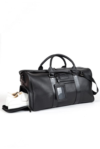 Korvedde Ayakkabı Bölmeli Siyah Seyahat Çantası