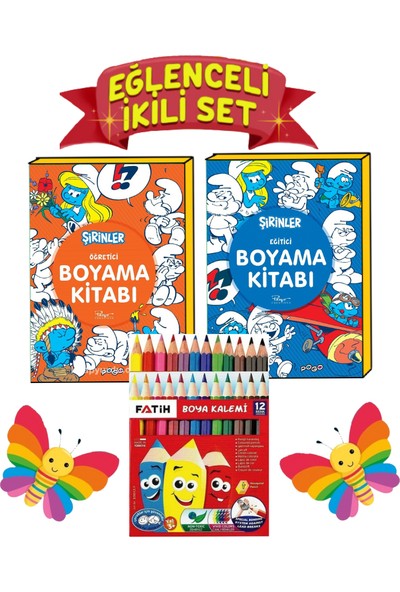 AKILLI ŞİRİNLER BOYAMA SETİ+kuruboya AKILLI ŞİRİNLER BOYAMA SETİ+kuruboya