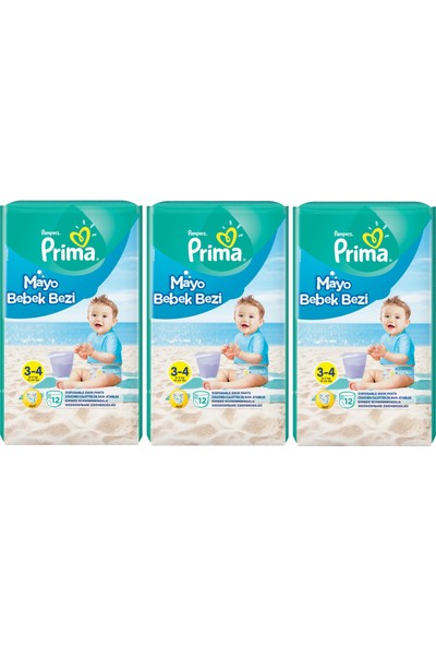 Prima Mayo Bebek Bezi Beden:3 (6-11 Kg) Midi 12’li x 3 Paket (36 Adet) Prima Mayo Bebek Bezi Beden:3 (6-11 Kg) Midi 12’li x 3 Paket (36 Adet)