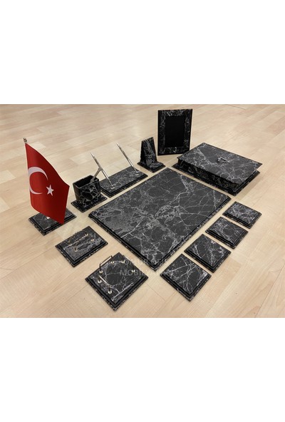 Ömür Ofis Luxury Sümen Takımı - Siyah