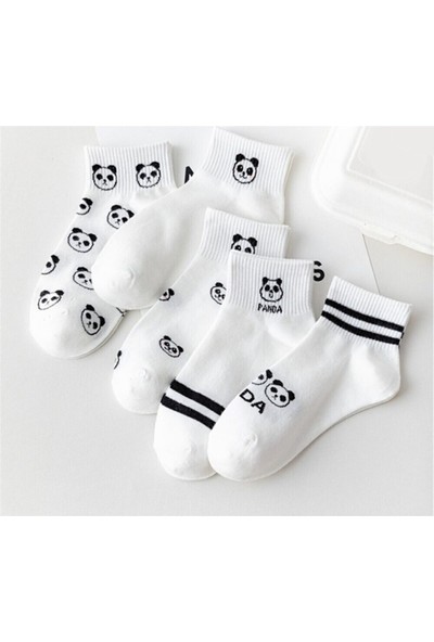 Sockshion Panda Desenli 5 Çift Tenis Kolej Çorap Sockshion Panda Desenli 5 Çift Tenis Kolej Çorap