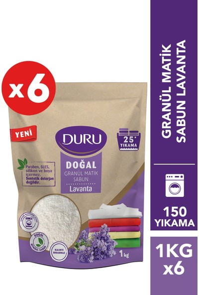 Duru Granül Matik Sabun Lavanta 1 kg x 6 Adet Duru Granül Matik Sabun Lavanta 1 kg x 6 Adet
