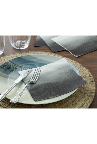 English Home Silhouette Kağıt 20'li Kağıt Peçete 33X33 cm Siyah