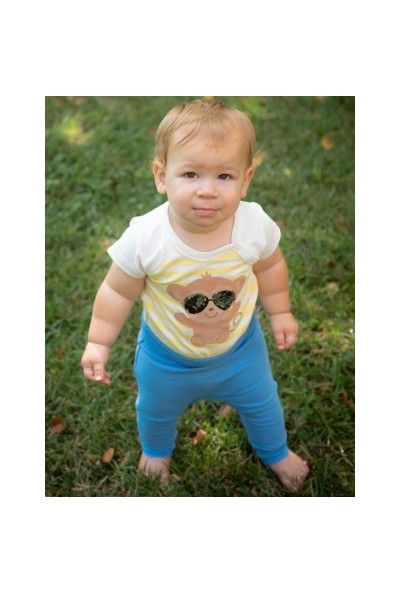 %100 Organik Cool Monkey Erkek Bebek Çift Yönlü Pullu Body %100 Organik Cool Monkey Erkek Bebek Çift Yönlü Pullu Body