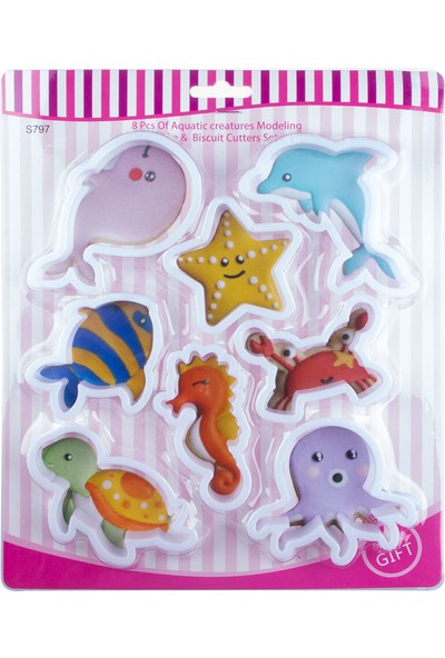 Endu 8 Parça Deniz Temalı Kekvekurabiye Kalıbı Endu 8 Parça Deniz Temalı Kekvekurabiye Kalıbı