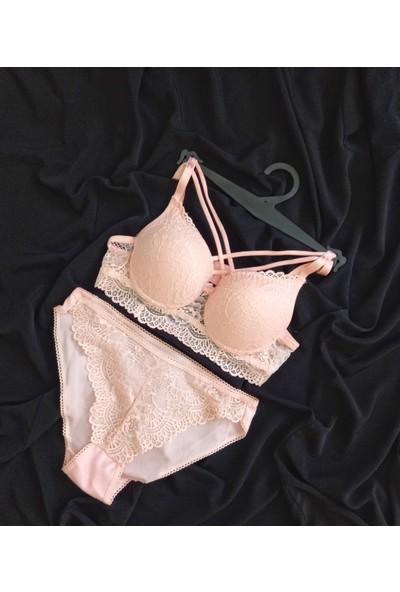 Devise Destekli Kadın Sütyen Takımı