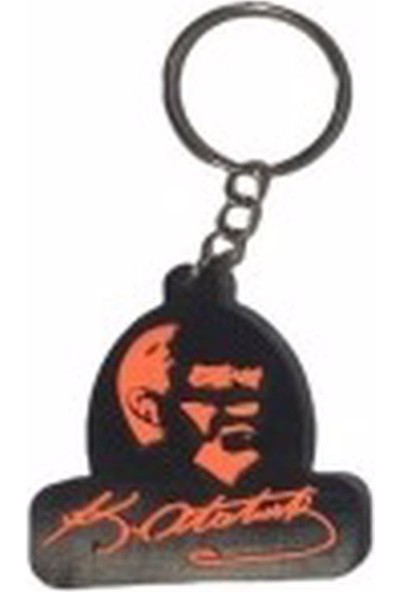 Gogomoto Anahtarlık Silikon Atatürk (Turuncu-Siyah)