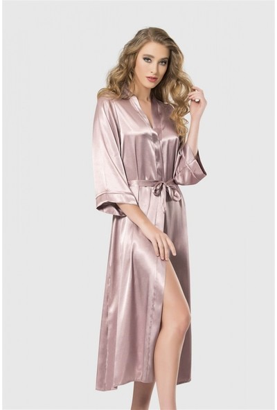 Aria's Closet Vizon Uzun Saten Sabahlık Aria's Closet Vizon Uzun Saten Sabahlık