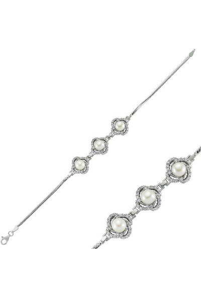 York Nevada Gümüş Inci Bayan Bileklik