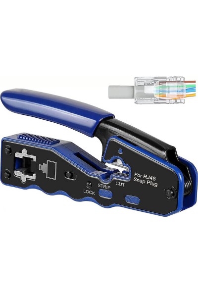 Wozlo Ez RJ45 Pense Yeni Nesil Delikli Konnektör Sıkma Sıyırma Kesme Pensesi Cat5 Cat6 8P8C Wozlo Ez RJ45 Pense Yeni Nesil Delikli Konnektör Sıkma Sıyırma Kesme Pensesi Cat5 Cat6 8P8C