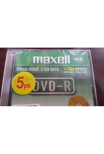 Maxell Dvd-R 4.7gb 5'li Paket Maxelldvd-R Maxell Dvd-R 4.7gb 5'li Paket Maxelldvd-R