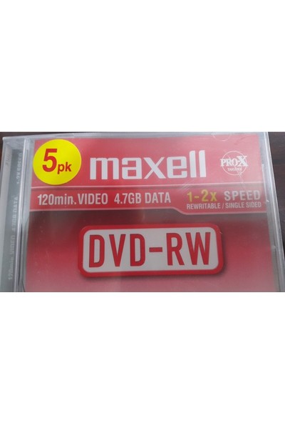 Maxell Dvd-Rw 4.7gb 5'li Paket Maxell Dvd-Rw 4.7gb 5'li Paket