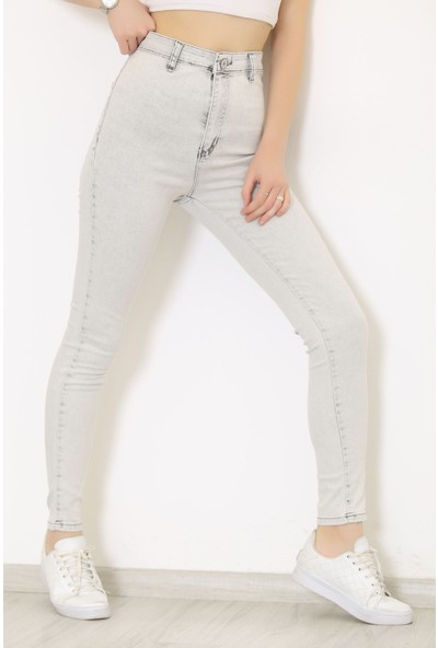 Dar Paça Kot Pantolon Açıkgri - 9649.1431. Dar Paça Kot Pantolon Açıkgri - 9649.1431.