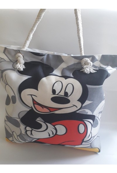 Dijital Baskılı Mickey Mouse Desenlı Plaj Çantası Dijital Baskılı Mickey Mouse Desenlı Plaj Çantası