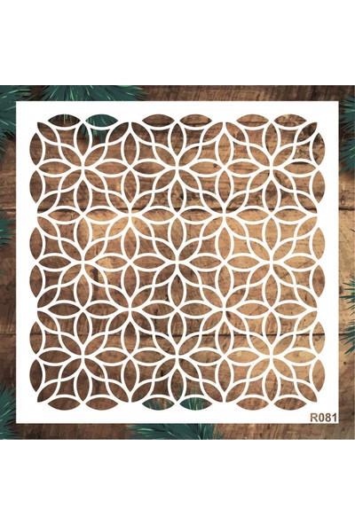 Stencil Tasarım R081 Dekoratif Duvar Fayans ve Eşya Boyama Şablonları 25X25CM Stencil Tasarım R081 Dekoratif Duvar Fayans ve Eşya Boyama Şablonları 25X25CM