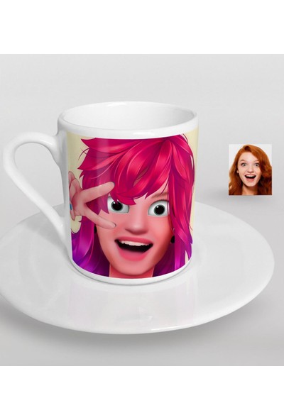 BK Kişiye Özel Kadın Animasyon Karikatürlü Türk Kahvesi Fincanı-10 BK Kişiye Özel Kadın Animasyon Karikatürlü Türk Kahvesi Fincanı-10