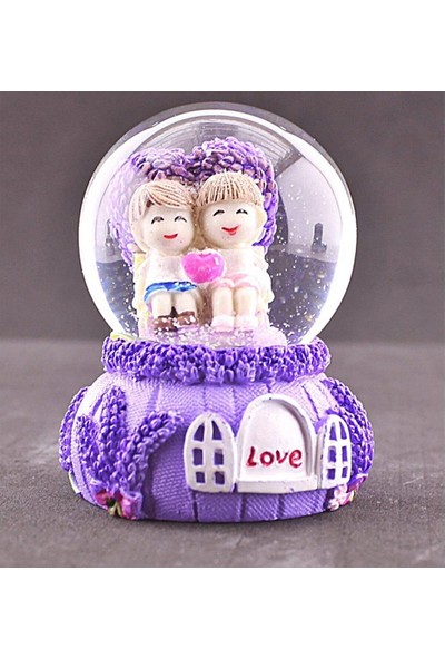 Kelebek Oyuncak Lavanta Temalı Aşıklar Işıklı Kar Küresi Kelebek Oyuncak Lavanta Temalı Aşıklar Işıklı Kar Küresi